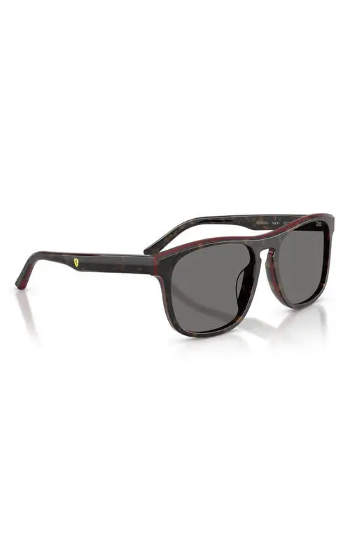 SCUDERIA FERRARI Polarized Square Sunglasses - Havana/red/havana