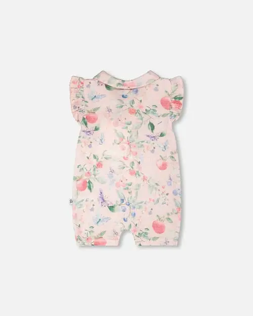 DEUX PAR DEUX Cotton Muslin Printed Romper