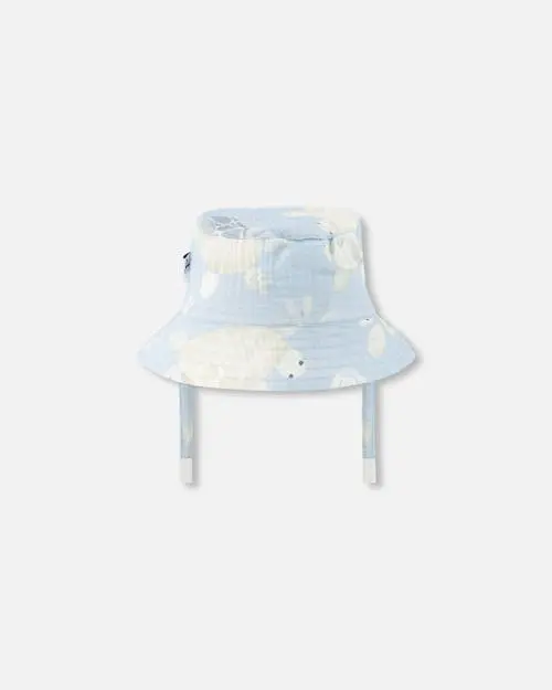 DEUX PAR DEUX Cotton Muslin Turtle Print Bucket Hat