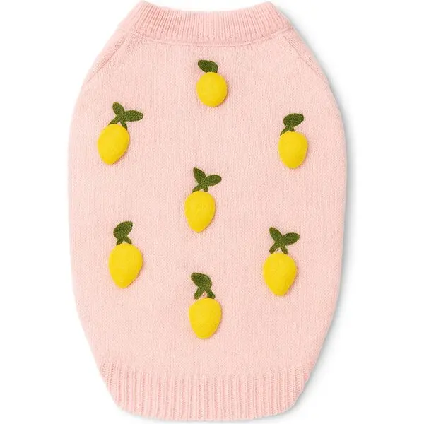 FOUND MY ANIMAL Lemon 3d Icon Dog Sweater - Pink