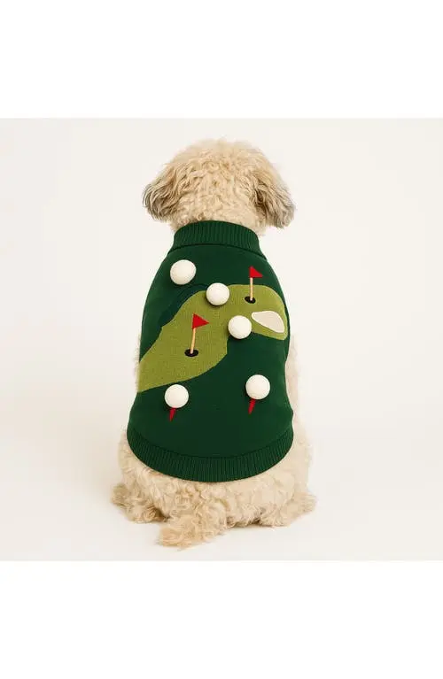 FOUND MY ANIMAL Golf 3d Appliqué Pet Sweater