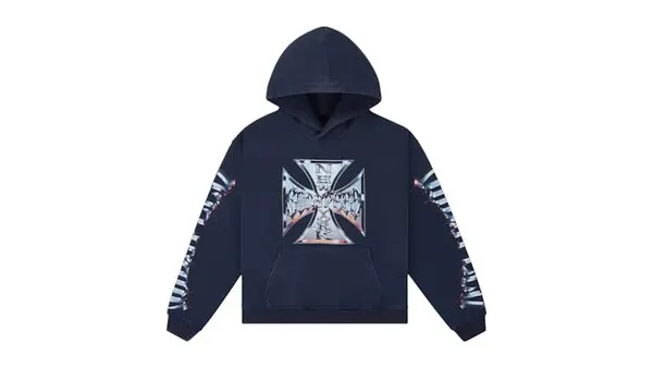 GODSPEED Chrome Motto Hoodie - Navy Blue Wash