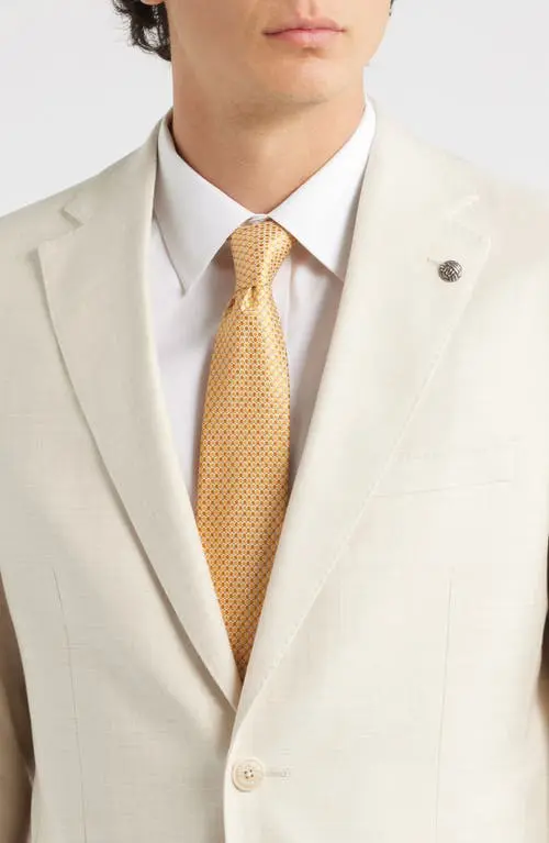 JACK VICTOR Midland Contemporary Fit Light Tan Wool & Cotton Blend Suit