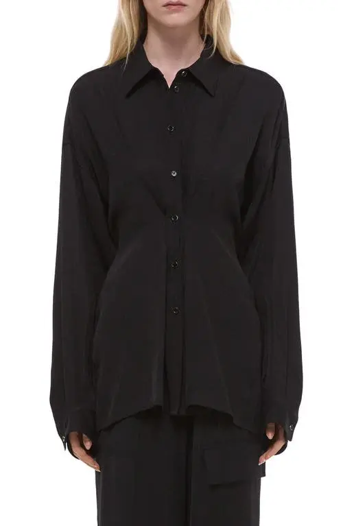 Helmut Lang Cinched Long Sleeve Shirt - Black