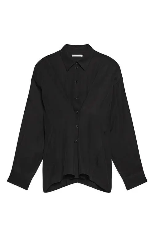 Helmut Lang Cinched Long Sleeve Shirt - Black