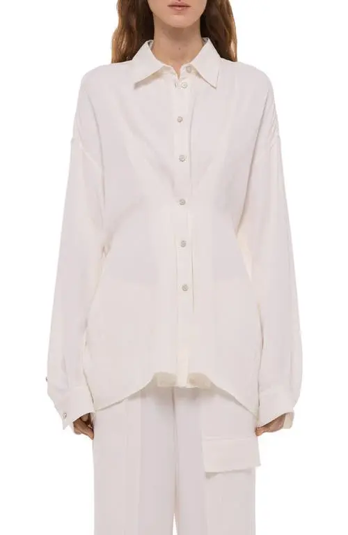 Helmut Lang Cinched Long Sleeve Shirt - Ivory
