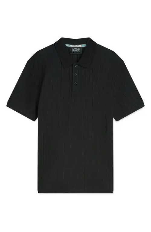 Scotch & Soda Relaxed Fit Rib Polo - Meteorite