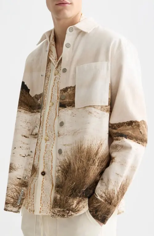 Scotch & Soda Scenery Button-up Cotton Overshirt - Longhorn Sepia