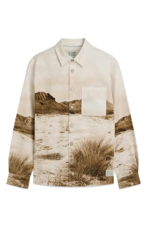 Scotch & Soda Scenery Button-up Cotton Overshirt - Longhorn Sepia