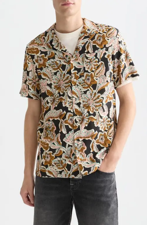 Scotch & Soda Relaxed Fit Print Short Sleeve Button-up Shirt - Lucky Bandana Multi