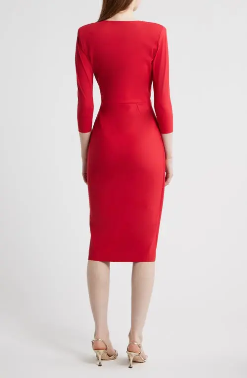 Chiara Boni La Petite Robe Zuhur Pleated Cocktail Sheath Dress - Ruby |  Editorialist
