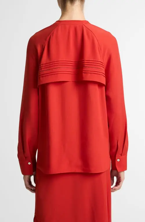 Vince Pleated Pintuck Top