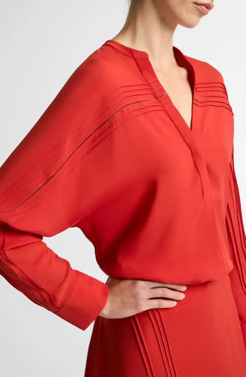Vince Pleated Pintuck Top
