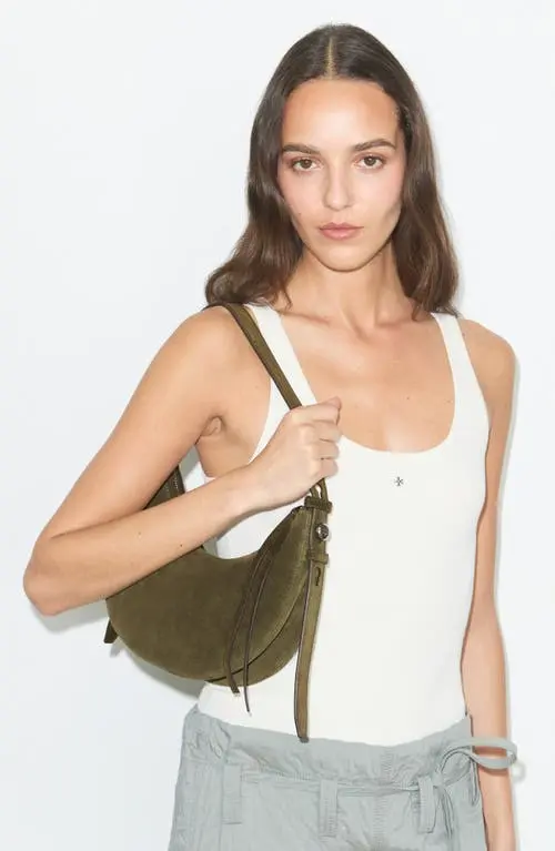 Tory Burch Romy Suede Half Moon Shoulder Bag - Leccio