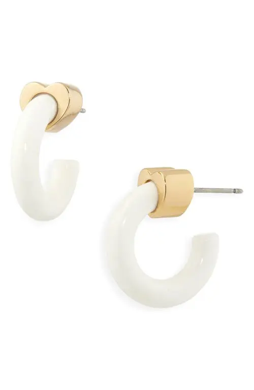 Kate Spade New York Geo Pop Huggie Hoop Earrings - White