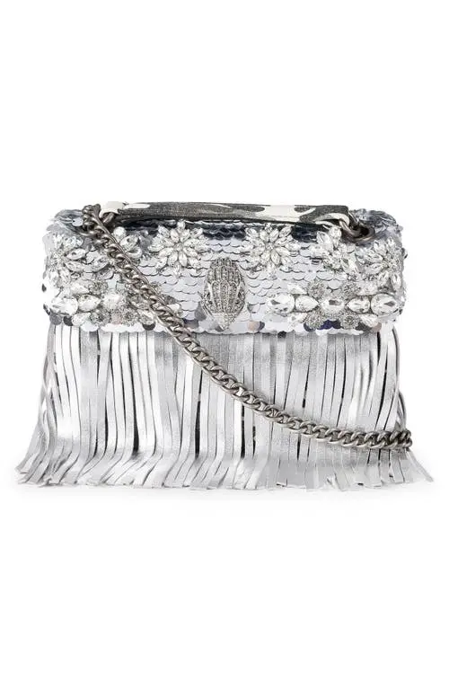 Kurt Geiger Medium Kensington Fringe Convertible Crossbody Bag - Open Grey