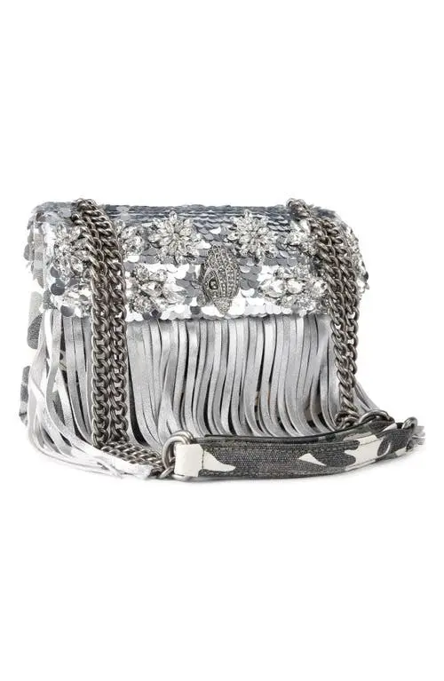 Kurt Geiger Medium Kensington Fringe Convertible Crossbody Bag - Open Grey