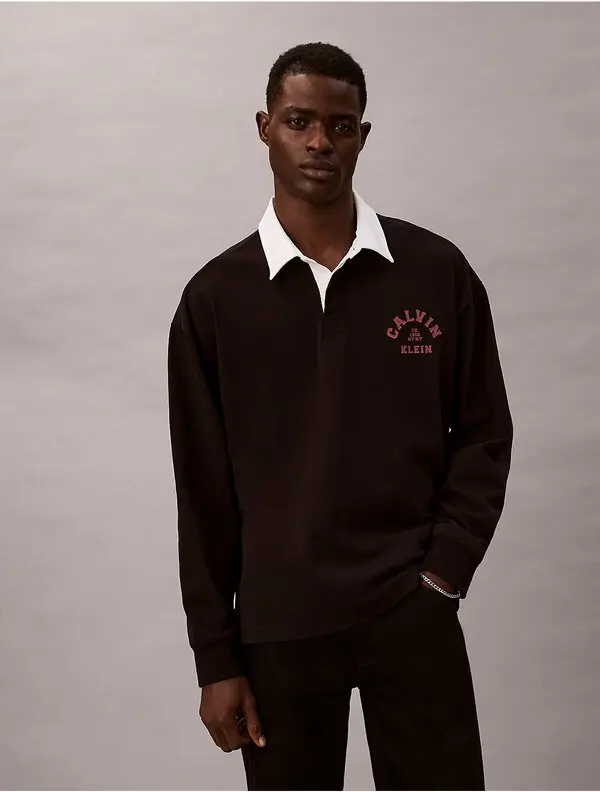 Calvin Klein Varsity Logo Graphic Polo Shirt