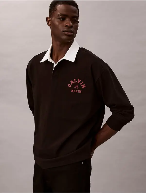 Calvin Klein Varsity Logo Graphic Polo Shirt