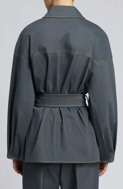 MM BY MAX MARA West Belted Jacket - Dark Grey
