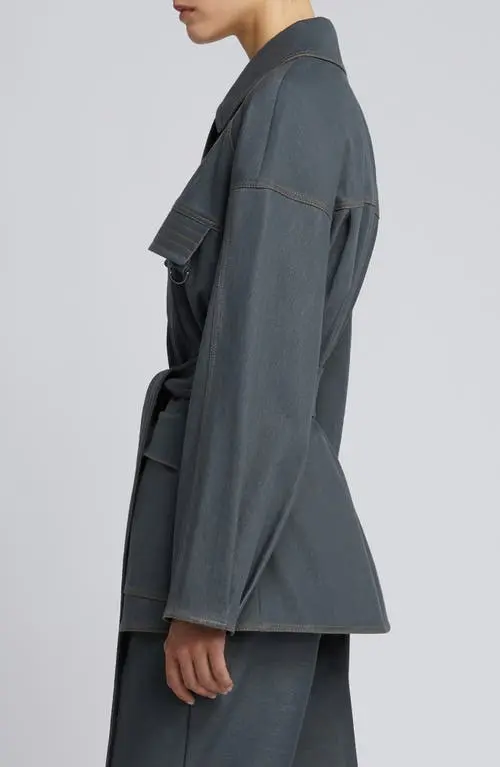 MM BY MAX MARA West Belted Jacket - Dark Grey