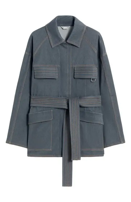 MM BY MAX MARA West Belted Jacket - Dark Grey