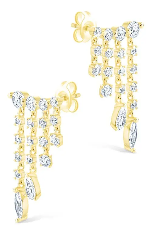 Sterling Forever Adrian Cubic Zirconia Drop Earrings - Gold