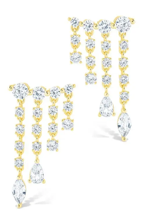 Sterling Forever Adrian Cubic Zirconia Drop Earrings - Gold