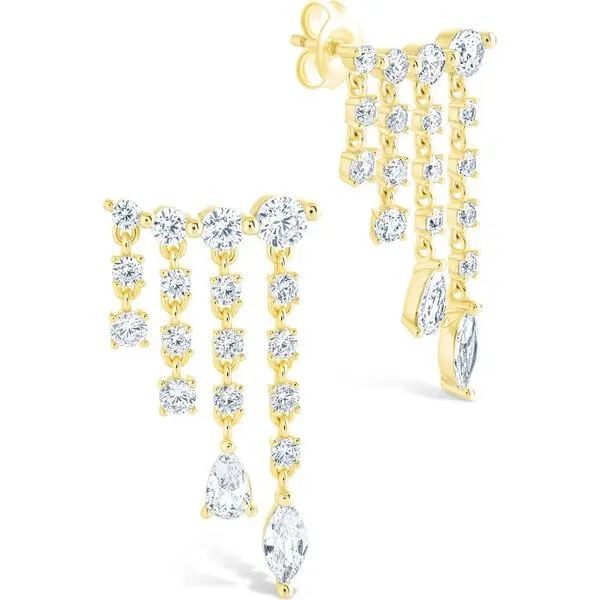 Sterling Forever Adrian Cubic Zirconia Drop Earrings - Gold