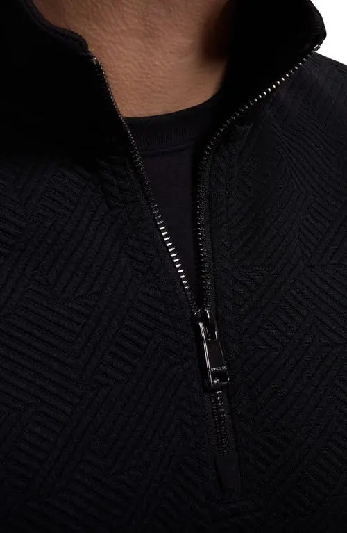 Bugatchi Soft Touch Quarter Zip Sweatshirt - Black