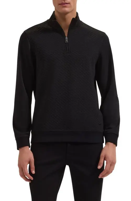 Bugatchi Quarter Zip Sweatshirt - Black