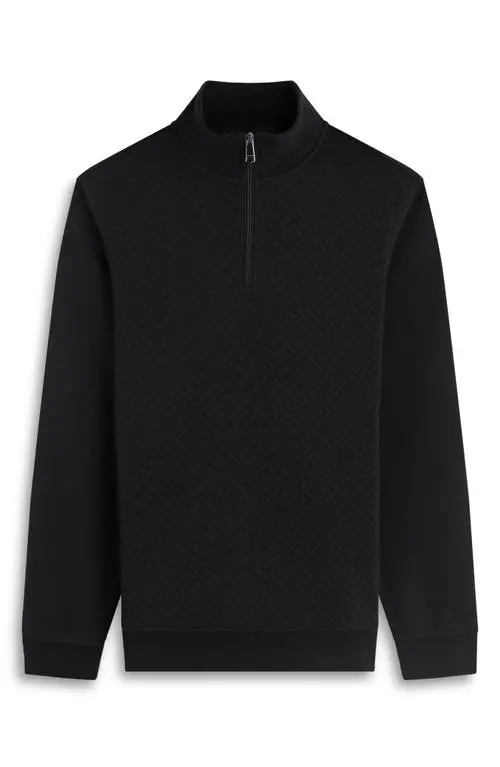Bugatchi Quarter Zip Sweatshirt - Black