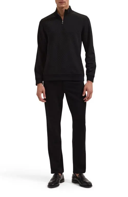 Bugatchi Quarter Zip Sweatshirt - Black