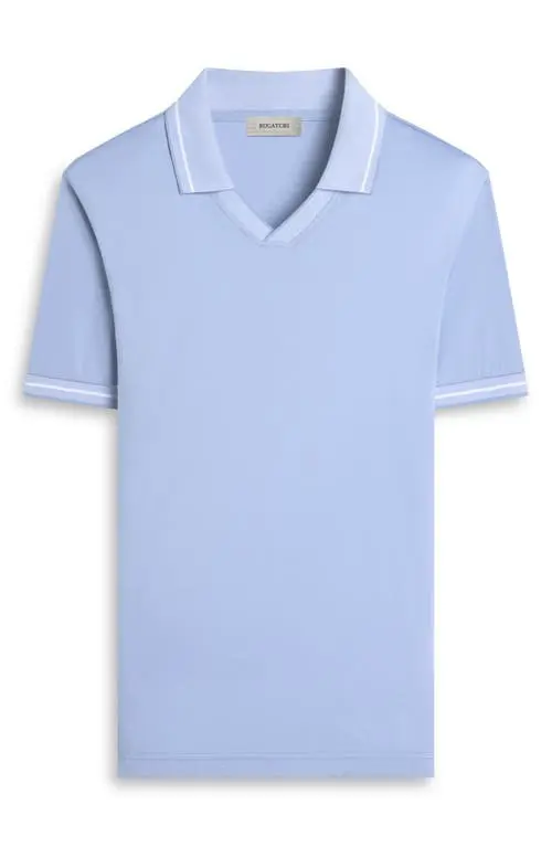 Bugatchi Pima Cotton Johnny Collar Polo - Air Blue