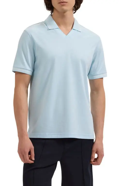 Bugatchi Pima Cotton Johnny Collar Polo - Sea Spray