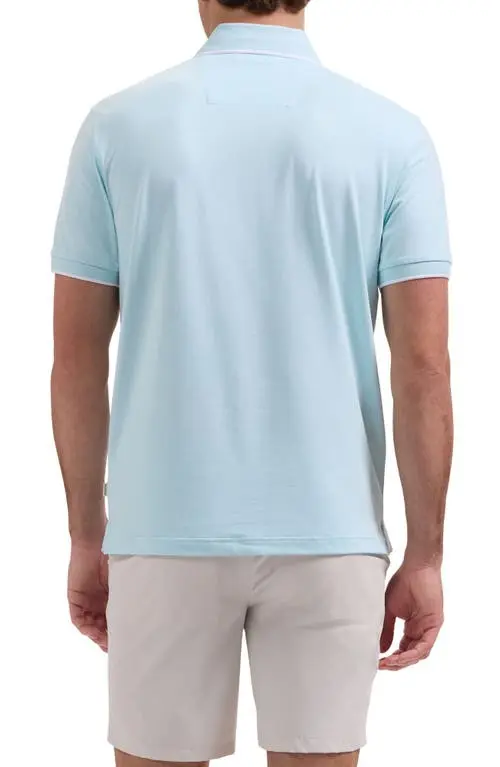 Bugatchi Performance Tipped Polo - Aqua