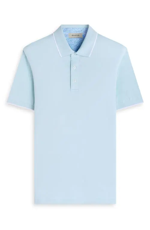 Bugatchi Performance Tipped Polo - Aqua