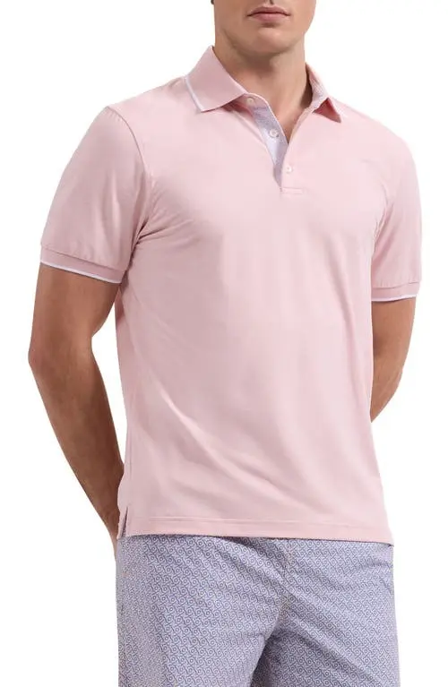 Bugatchi Performance Tipped Polo - Pink