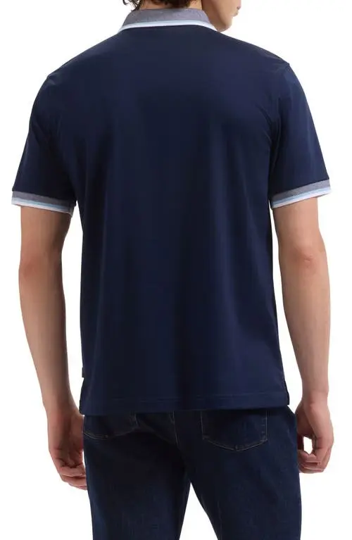 Bugatchi Quarter Zip Polo - Navy