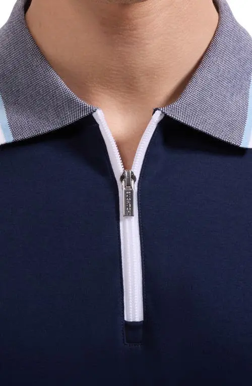 Bugatchi Quarter Zip Polo - Navy