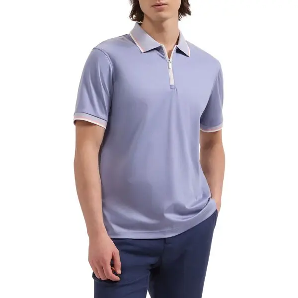 Bugatchi Quarter Zip Polo - Orchid