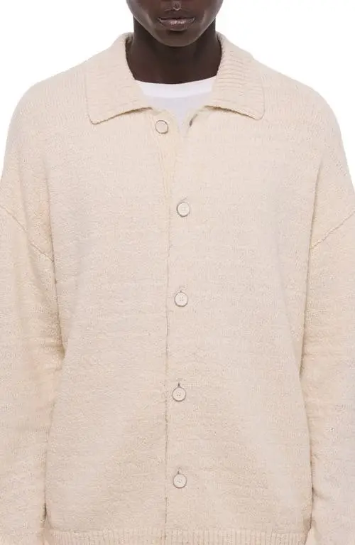 Helmut Lang Wool & Cotton Blend Slub Cardigan