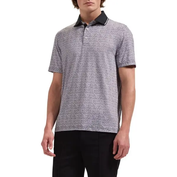 Bugatchi Performance Floral Polo - Black