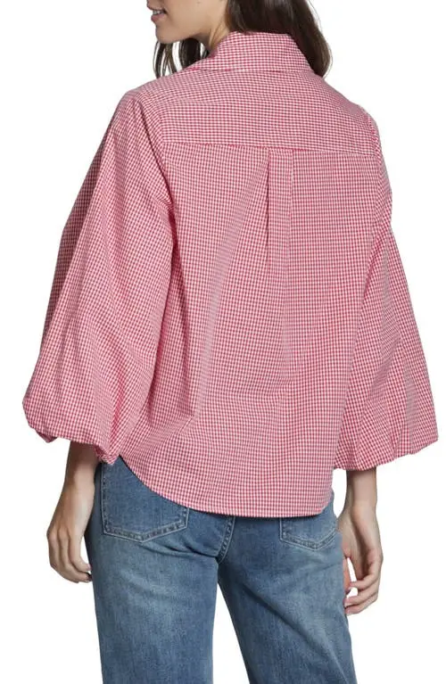 APNY Cotton Bubble Sleeve Button-up Shirt