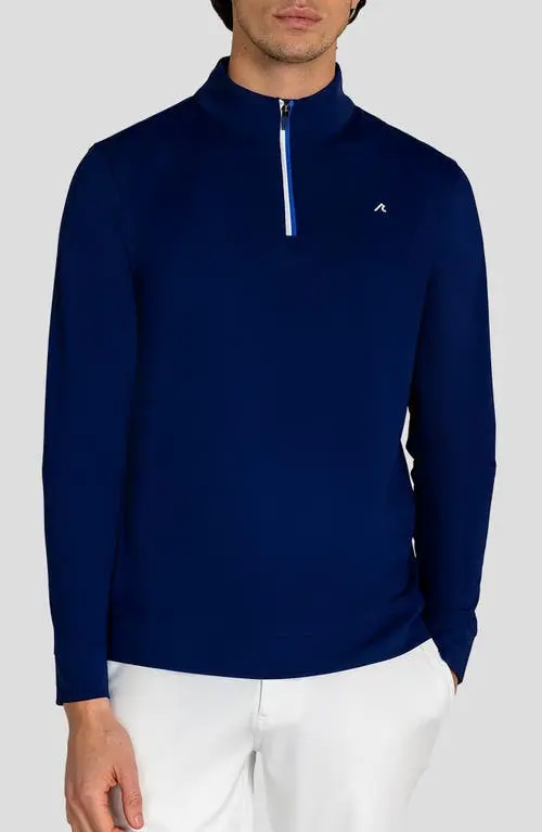 REDVANLY Fleet Quarter-zip Sweatshirt - Midnight Navy