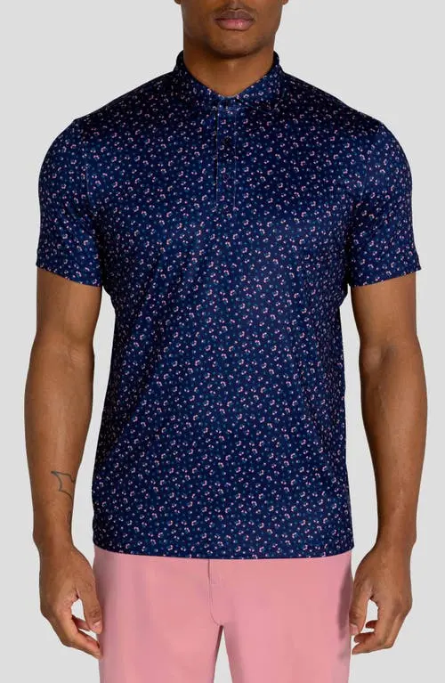 REDVANLY Hyndford Floral Polo - Midnight Navy