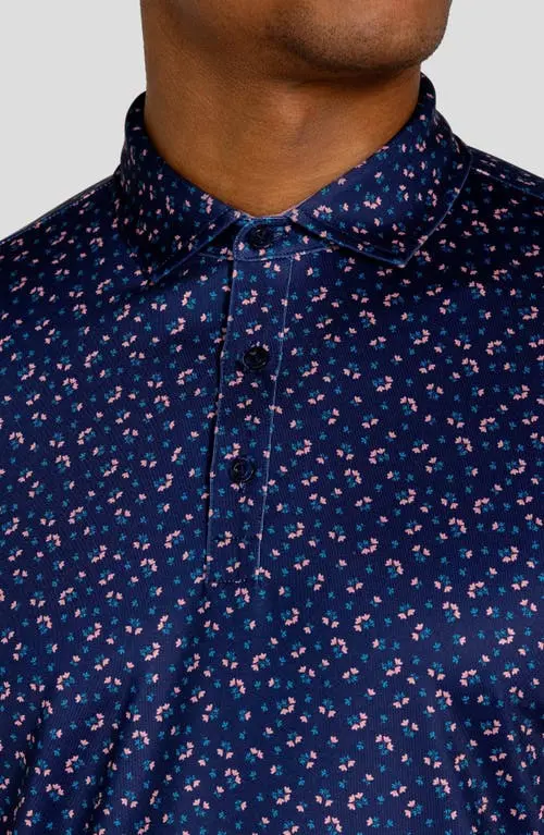 REDVANLY Hyndford Floral Polo - Midnight Navy