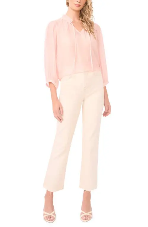 Vince Camuto Split Neck Balloon Sleeve Peasant Top