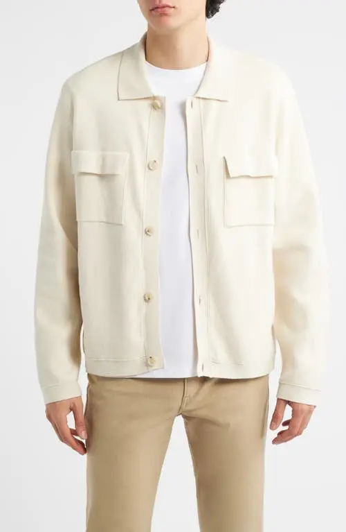 BOSS Cotton Shirt Jacket - Open White
