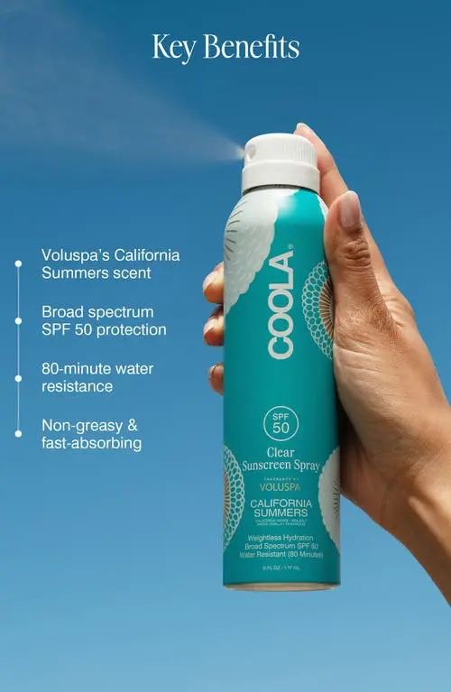 COOLA X Voluspa Clear Sunscreen Body Spray Spf 50 California Summers - No Color